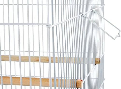 Case of 6 Aviary Canary Budgie Breeding Finch Parakeet Flight Bird Cage with Center Divider 24" x 16" x 16"H (White, with Center Divider)