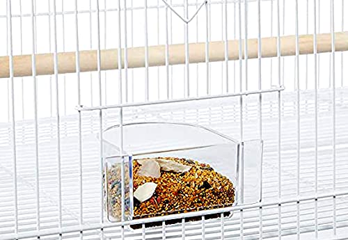 Case of 6 Aviary Canary Budgie Breeding Finch Parakeet Flight Bird Cage with Center Divider 24" x 16" x 16"H (White, with Center Divider)