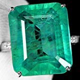 nongkhai shop large 925 silver emerald gemstone ring wedding anniversary party women jewelry (6)