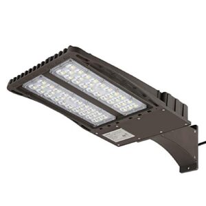 leonlite wall mounted led parking lot light, 150w(450w eqv.) dusk to dawn commercial shoebox lights, ip65 street lighting fixture, 5000k daylight