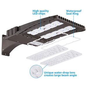 LEONLITE Wall Mounted LED Parking Lot Light, 150W(450W Eqv.) Dusk to Dawn Commercial Shoebox Lights, IP65 Street Lighting Fixture, 5000K Daylight