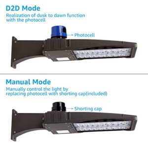 LEONLITE Wall Mounted LED Parking Lot Light, 150W(450W Eqv.) Dusk to Dawn Commercial Shoebox Lights, IP65 Street Lighting Fixture, 5000K Daylight