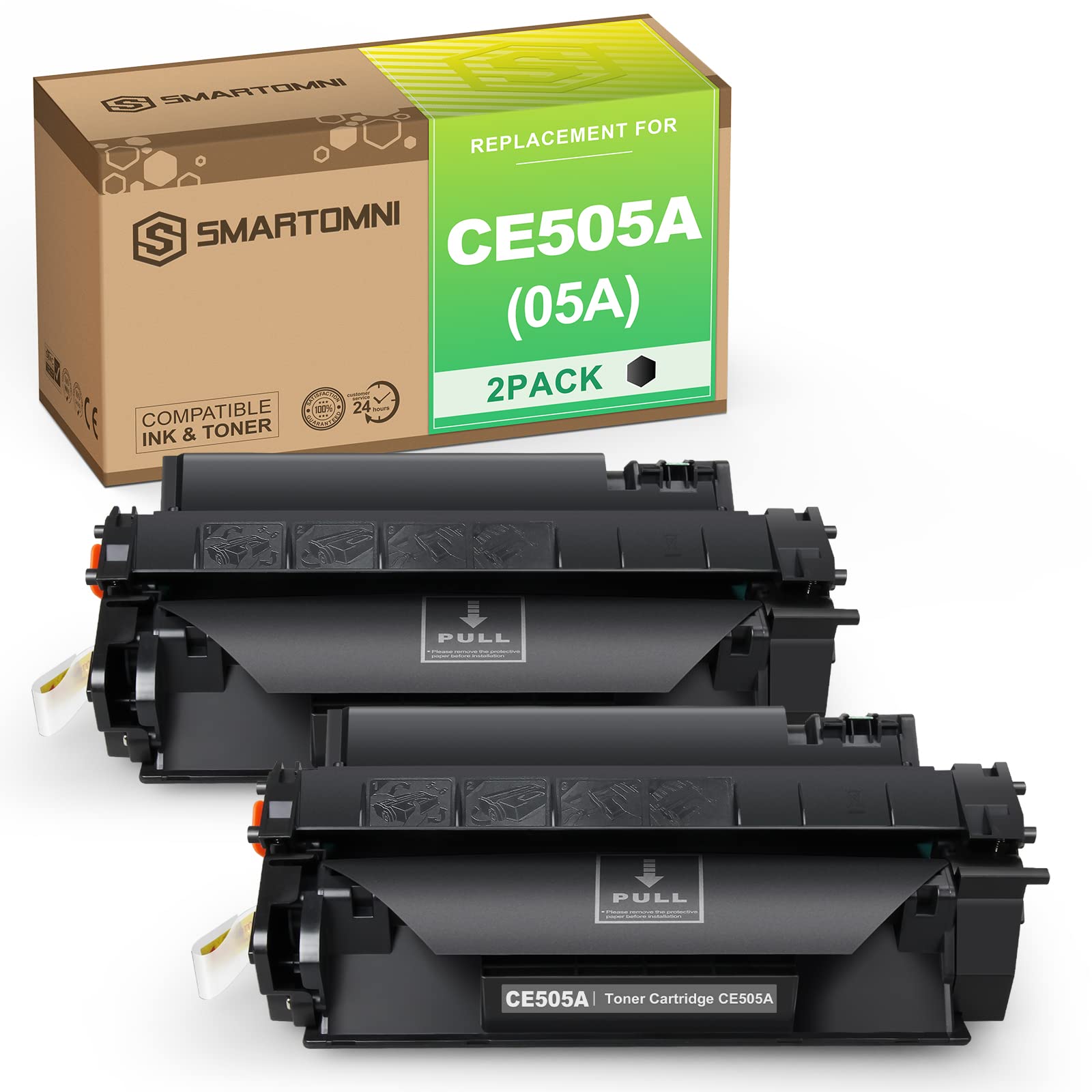 S SMARTOMNI 2pk Compatible Toner Cartridge Replacement for HP 05A 80A CE505A CF280A Using with HP Laserjet p2035 p2055dn p2035n p2055 p2055dn p2055d Pro 400 m401n m401dne m425dn m401dw Printer Toner