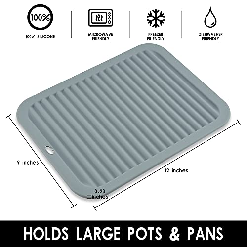 Smithcraft Silicone Trivets for Hot Dishes Pots and Pans, Non Slip Hot Pads for Kitchen, Heat Resistant Mats Countertops, Silicone Pot Holders Trivet Mat, Silicone Mats for Counter&Table Set 2 Black