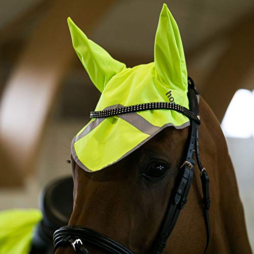 HORZE Reflective Ear Net - Yellow - Horse