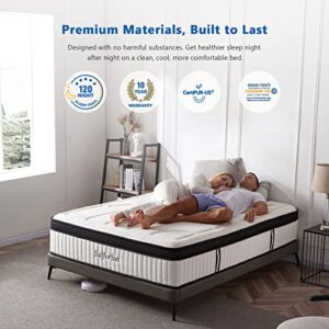 Suiforlun 14 Inch Hybrid Gel Memory Foam and Innerspring Mattress with Bamboo Cover, Euro Top Luxury Mattress with 7 Premium Layers, Pressure Relief, CertiPUR-US Certified, King