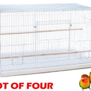 Lot of 4 Large 30" Flight Bird Breeding Cage Canary Aviary Lovebird Budgie Finch Parakeet(White)