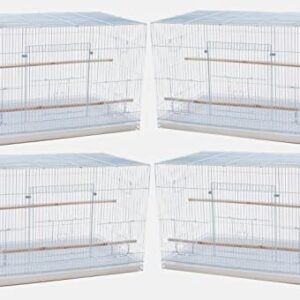 Lot of 4 Large 30" Flight Bird Breeding Cage Canary Aviary Lovebird Budgie Finch Parakeet(White)