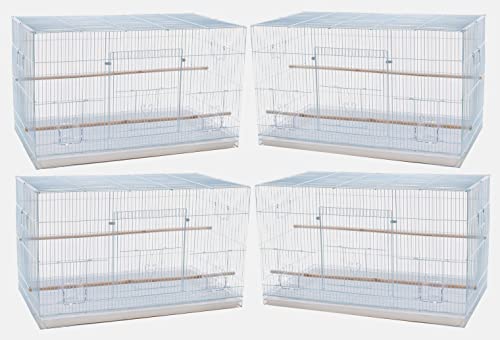 Lot of 4 Large 30" Flight Bird Breeding Cage Canary Aviary Lovebird Budgie Finch Parakeet(White)