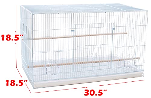 Lot of 4 Large 30" Flight Bird Breeding Cage Canary Aviary Lovebird Budgie Finch Parakeet(White)