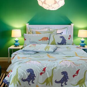 Merryfeel Dinosaur Duvet Cover Set,100% Cotton Dinosaur Print Duvet Cover Set for Kids Bedding - Twin