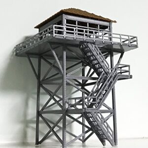 Outland Models Railway Scenery Watchtower/Lookout Tower (Grey) HO Scale 1:87