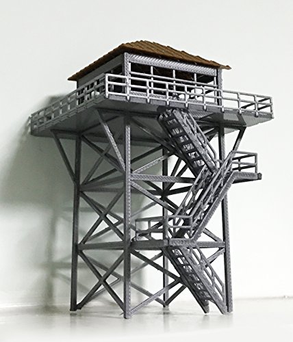 Outland Models Railway Scenery Watchtower/Lookout Tower (Grey) HO Scale 1:87