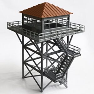 Outland Models Railway Scenery Watchtower/Lookout Tower (Grey) HO Scale 1:87