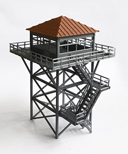 Outland Models Railway Scenery Watchtower/Lookout Tower (Grey) HO Scale 1:87