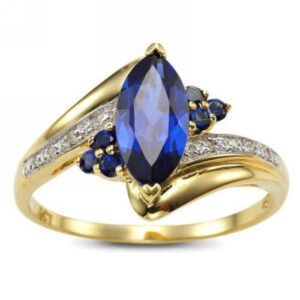 sirimongkol Jewellry Size 6-12 Womens Blue Sapphire Gold Filled Engagement Wedding Rings (7)