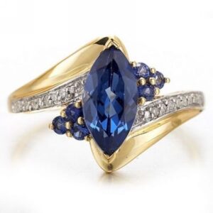 sirimongkol Jewellry Size 6-12 Womens Blue Sapphire Gold Filled Engagement Wedding Rings (7)