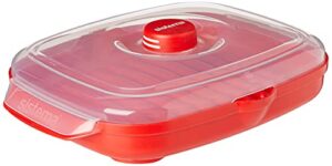 sistema microwave easy bacon, 28.7 x 21.9 x 7 cm, red