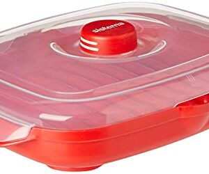 Sistema Microwave Easy Bacon, 28.7 x 21.9 x 7 cm, Red