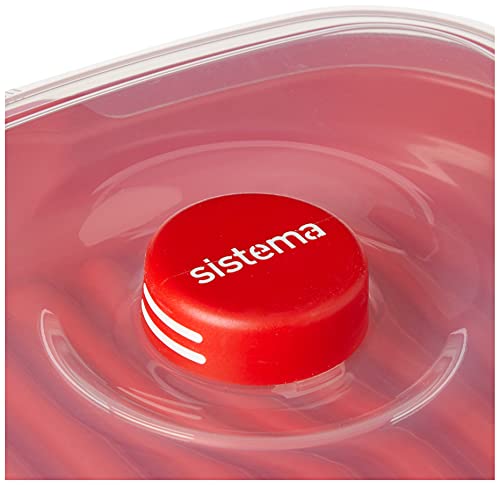 Sistema Microwave Easy Bacon, 28.7 x 21.9 x 7 cm, Red