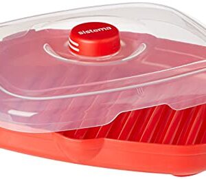 Sistema Microwave Easy Bacon, 28.7 x 21.9 x 7 cm, Red