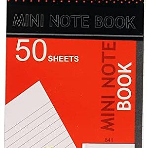 Personal Mini Notebooks, 3x5-Inch, College Ruled, White, 50 Pages per, Pack of 4 Colors: Black, Blue, Green, Red from Northland Wholesale. (2-Pack, 8 Mini-Notebooks)