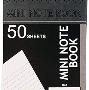 Personal Mini Notebooks, 3x5-Inch, College Ruled, White, 50 Pages per, Pack of 4 Colors: Black, Blue, Green, Red from Northland Wholesale. (2-Pack, 8 Mini-Notebooks)