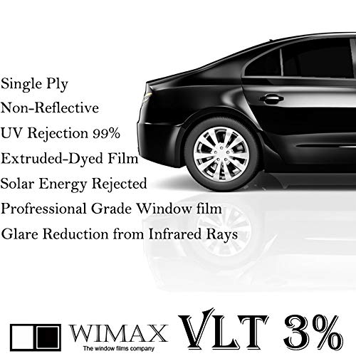 Wimax Limo 3% VLT 30" in x 5' Ft Feet Uncut Roll Window Tint Film Auto Car Home Office