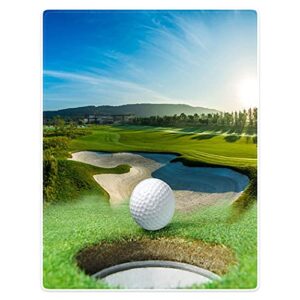 blankets sofa bed throw lightweight cozy plush golf course beautiful sky hole bunker 60"x80"