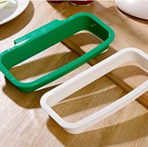 Ninasill ღ ღ Garbage Bag Holder Plastic Bracket Stand Rack Kitchen Trash Storage Hanger Bags (Green 0)