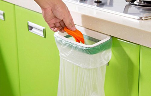 Ninasill ღ ღ Garbage Bag Holder Plastic Bracket Stand Rack Kitchen Trash Storage Hanger Bags (Green 0)