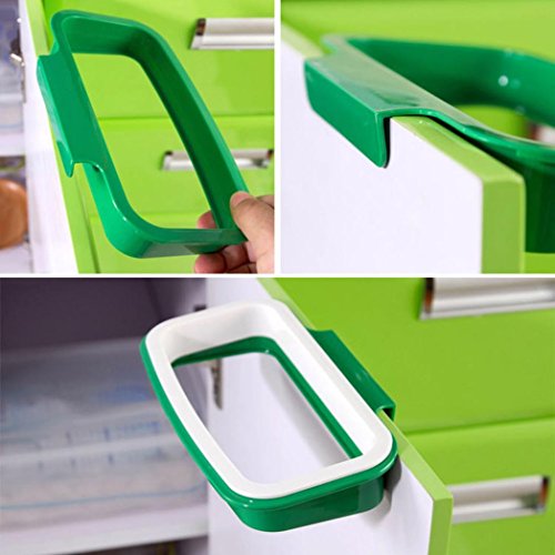 Ninasill ღ ღ Garbage Bag Holder Plastic Bracket Stand Rack Kitchen Trash Storage Hanger Bags (Green 0)