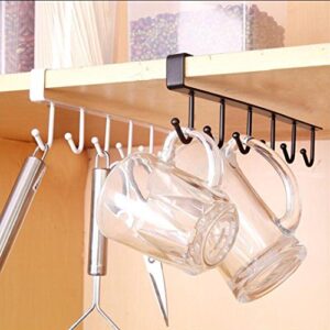 Staron Hanging Hook Rack, Kitchen Storage Rack Cupboard Hanger Chest Space Saver Organizer Hook Rack Holder (White)