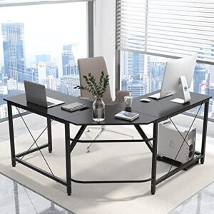 L Shaped Gaming Desk, L Desk Computer Corner Desk, soges 59 x 59 inches Large L Shaped Desk for Home Office, Sturdy Writing Desk Writing Workstation Gaming Table