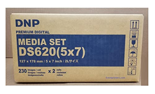 DNP 5x7 Media for DS620A Printer (Total of 460 Prints). Paper and Ribbon Print kit. Comes with Free Samples of Our Photo FOLDERS (EVENTPRINTERS Brand).