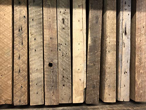 Urban Legacy Reclaimed Wood Shelves | Floating Or with Brackets | Amish Handcrafted in Lancaster County, PA | Set of Two - Genuine, Salvaged (Bracketed Natural, 40" x 7" x 2.5")