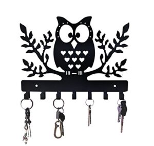 heavenlykraft owl metal wall mounted metal key holder, owl key hanger, medal hanger, leash hanger, key organizer, metal key hook, 10.6 x 7.48 x 0.8 inch