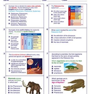 NewPath Learning-947122 Geologic Time Scale Visual Learning Guides, Set/5-4-Panel, 11" x 17" Laminated Guides, Full-Color Graphic Overview, Write-On/Wipe-Off Activities