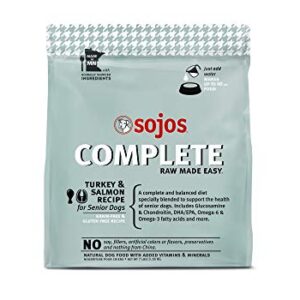 Sojos Complete Turkey & Salmon Recipe Senior Grain-Free Freeze-Dried Raw Dog Food, 7 Pound Bag