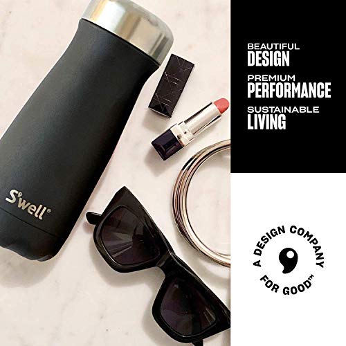 S'well Stainless Steel Traveler - 16 Fl Oz - Onyx - Triple-Layered Vacuum-Insulated Travel Mug Keeps Coffee, Tea and Drinks Cold for 24 Hours and Hot for 12 - BPA-Free Water Bottle