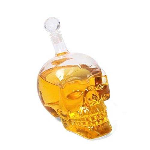 Bargain Crusader Skull Head Vodka Shot Whiskey Wine Drinking Glass Bottle Decanter Skull Shaped Wine Bottle (1, 500ml Decanter)