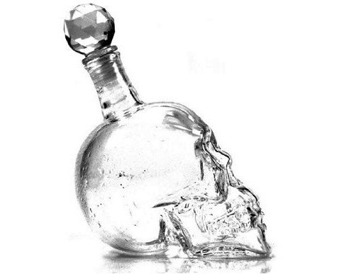 Bargain Crusader Skull Head Vodka Shot Whiskey Wine Drinking Glass Bottle Decanter Skull Shaped Wine Bottle (1, 500ml Decanter)