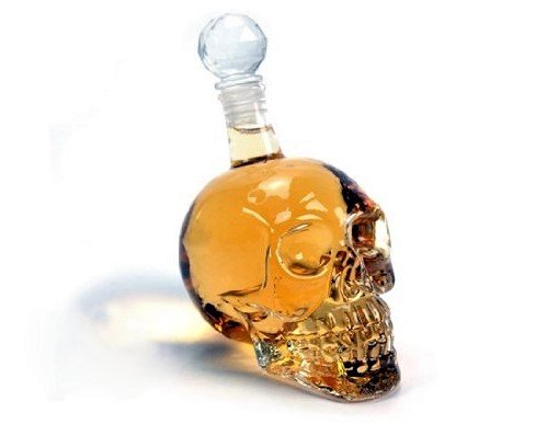 Bargain Crusader Skull Head Vodka Shot Whiskey Wine Drinking Glass Bottle Decanter Skull Shaped Wine Bottle (1, 500ml Decanter)