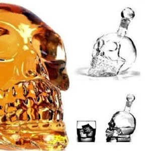 Bargain Crusader Skull Head Vodka Shot Whiskey Wine Drinking Glass Bottle Decanter Skull Shaped Wine Bottle (1, 500ml Decanter)