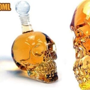 Bargain Crusader Skull Head Vodka Shot Whiskey Wine Drinking Glass Bottle Decanter Skull Shaped Wine Bottle (1, 500ml Decanter)