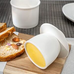 Sweese Butter Dish - Butter Crock for Counter with Water Line for Spreadable Butter - French Butter Keeper with Lid - No More Hard Butter - White, No. 305.101