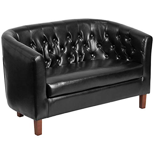 Flash Furniture HERCULES Colindale Series Black LeatherSoft Tufted Loveseat