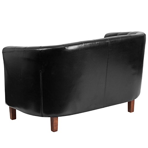 Flash Furniture HERCULES Colindale Series Black LeatherSoft Tufted Loveseat