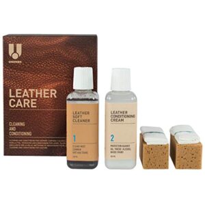 uniters leather care kit cleaning and conditioning (250ml) - leather cleaning kit with leather soft cleaner and leather conditioning cream for furniture, upholstery, shoe, bags, and car interior