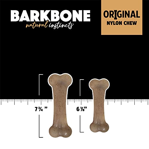 Pet Qwerks Original BarkBone - Nylon Dog Bone for Aggressive Chewers - Bacon Flavor - 7.75"